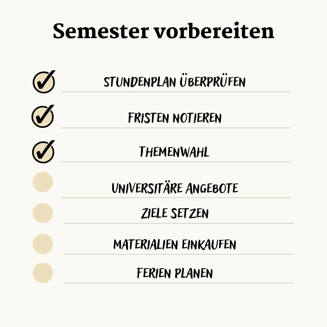 7 Aufgaben, die dich auf das neue Semester vorbereiten